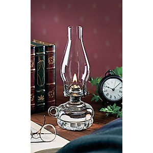 Lamplight 12-inch Chamber Oil Lamp Clear Glass, 110 White
