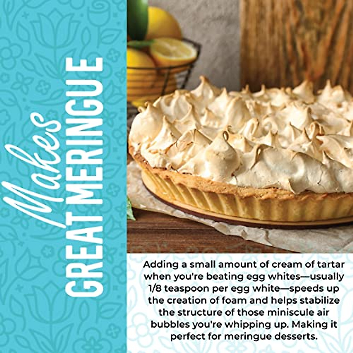 Cream of Tartar for Baking 1lb, Gluten Free, Premium All Natural Food-grade Cream of tartar bulk, natural choice tartar powder - great for meringues, bath bombs, cream of tarter 1 lb - Made in the USA