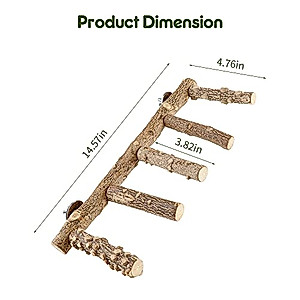 CheeFun Bird Perch: Nature Wood Parrot Stand for Small Animal - Pet Bird Cage Ladder Chew Toys