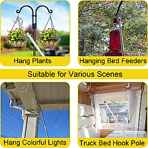 Greeily Clothes Hook Pole, High Reach Garment Hook for Hanging Clothes Light and Plants Extendable from 35" to 50" Made of Stainless Steel Tube with Sponge Handle(1)