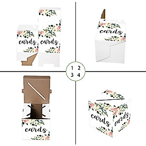 Flowers Card Box for Wedding, Birthday, Baby or Bridal Shower, Engagement,Graduation,Retirements, Anniversaries, Party Favor, Decorations Or Money Box -  1 PC (009 HUA)