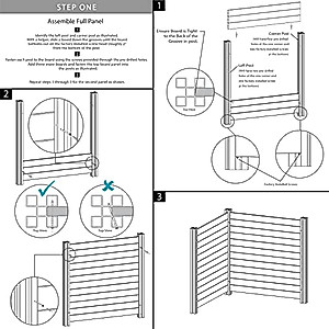 Enclo Privacy Screens ZP19014 No Dig Premium Full-Coverage White Vinyl Privacy Fence Screen Kit, 48" W x 48" H, Perfect to Enclose Trash Bins and A/C Units (2-Panels)