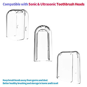 Toothbrush Travel Case Compatible with Philips Sonicare Electric Toothbrush & 6Pcs Reusable Toothbrush Head Covers Compatible with Philips Sonicare Toothbrush Heads (Blue)