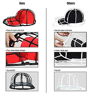 Hat Washers, 1 Pack Baseball Hat Cleaners Cap Washer, Fit for Adult/Kid's Hat Washer Frame Cage, Hat Protector Racks for Washing Machine, Black