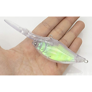 10PCS Unpainted Lure Blanks with 7mm Free Fishing Eyes 17.79g 11.8cm Crankbait Simulation Blank Body Clear Hard Baits Trout Salmon Swimming Sea Bait Topwater Freshwater Plastic Minnow Lure 8333 7mm