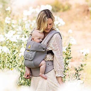 LÍLLÉbaby Complete Airflow Ergonomic 6-in-1 Baby Carrier Newborn to Toddler - with Lumbar Support - for Children 7-45 Pounds - 360 Degree Baby Wearing - Inward and Outward Facing - Silver