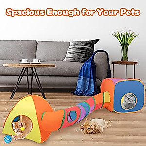 BWOGUE Bunny Tunnels & Tubes Collapsible Rabbit Hideout Tube and Foldable Cubes Playground Small Animal Activity Hideaway for Dwarf Rabbits Bunny Guinea Pigs Kitty