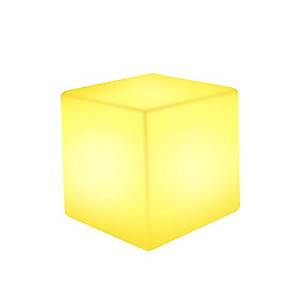 Summer Party Creative Colorful Stools Outdoor Courtyard Lamp Indoor Night Light LED Stool Tables ChairLED Cube Chair Seat for Adult Remote Control 16" RGB Color Home Garden Decoration Bedroom Patio De