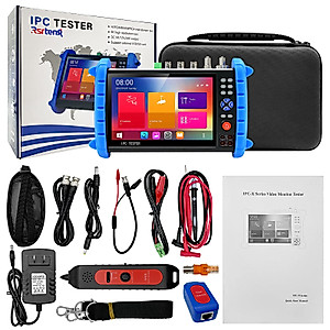 Rsrteng CCTV Camera Tester, IPCXS-ACHIMNORTUV Full Features 7-inch IPS Touch Screen Monitor CCTV Tester with HD-TVI HD-CVI AHD SDI IP Camera Support DMM TDR Features POE WiFi 4K HDMI