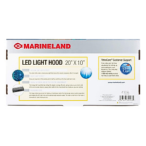 Marineland LED Light Hood For Aquariums, 20 Inches By 10 Inches, Natural Shimmering Light With Night Light Effect