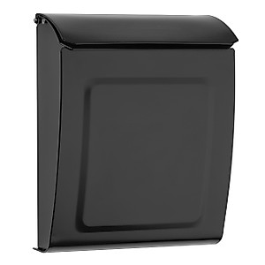 Architectural Mailboxes Aspen Galvanized Steel, Locking, Wall Mount Mailbox, 2594B-10, Black, Small Capacity