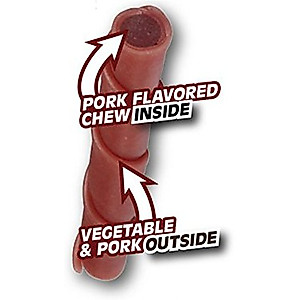 DreamBone Stuffed Twistz, Rawhide Free Dog Chew Sticks Made with Real Pork and Vegetables, 10 Count