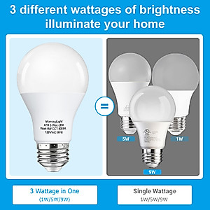 2024 NEW 3-Way LED Bulb for ON/OFF Old-Style Switch Fixtures (Not Compatible with Twist Switch), Daylight 5000K, A19 Three-Level Brightness Bulb for Pull Chain Lamps, 15/40/60W Equivalent, 4 Pack