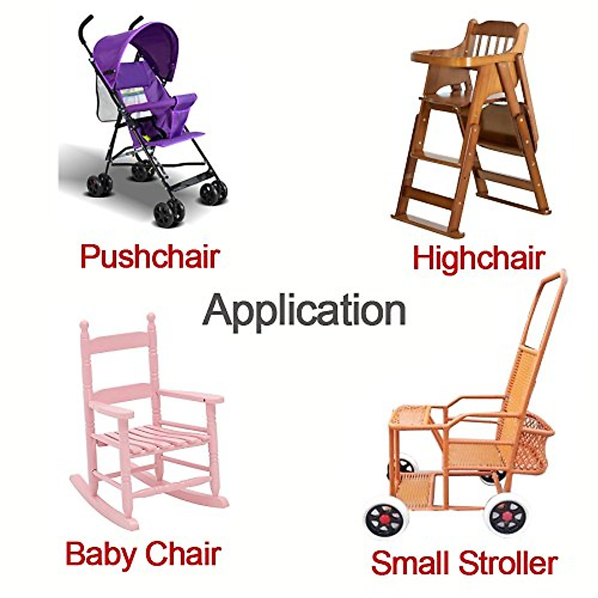 ZARPMA Baby 2 Point High Chair Security Straps,Replacement Harness Straps Belt for Child Kid Infant Safety Strap for Pushchair HighChair Child Chair,Stroller(1M Length)