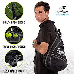 Franklin Sports Pickleball Bags - Pickleball Sling Bag Backpack for Gear + Equipment - Pickleball Bag for Men + Women - Holds Paddles, Pickleballs + Accessories - Official US Open Pickleball Bag