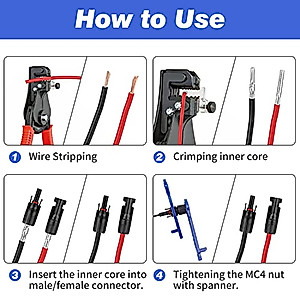 OUTLEE 20 Pairs Solar Panel Connector with 2 Pack Wrench, IP67 1000V 30A Waterproof Solar Panel Cable Connectors Male/Female Multi-Contact Solar Connectors