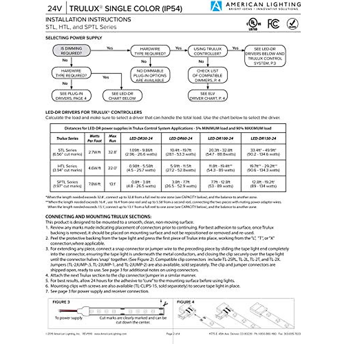 American Lighting HTL-WW-100 Collection Trulux IP54 High-Output LED Tape Light Reel, Reel-100ft, Warm White, Warm White 3000k, Reel - 16.4ft