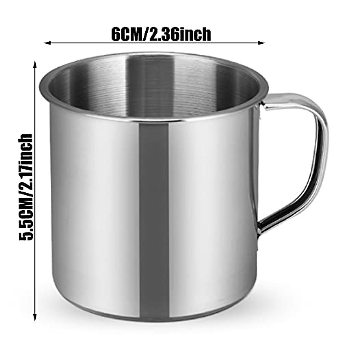 Stainless Steel Coffee Cup with Handle 6 Pcs Camping Cup 4oz Stainless Steel Espresso Cups 2.362.17Inch Metal Shot Glasses Tea Mug Cup Tea Party Great for Outdoor Events Picnics Party
