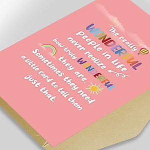 Sweet Positivity Card, Cute Encouragement Card, Thank You Card for Friend, Self Confidence Card, Friendship Card, Wonderful People