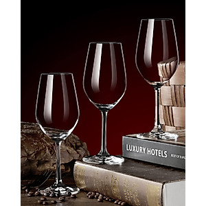 GIFORYA Wine Glasses Set of 2,16 OZ Crystal Clear Wine Glasses, Long Stem Red & White Wine Glasses for Daily Use or Birthday Gift, Lead-Free Premium Drinking Glassware