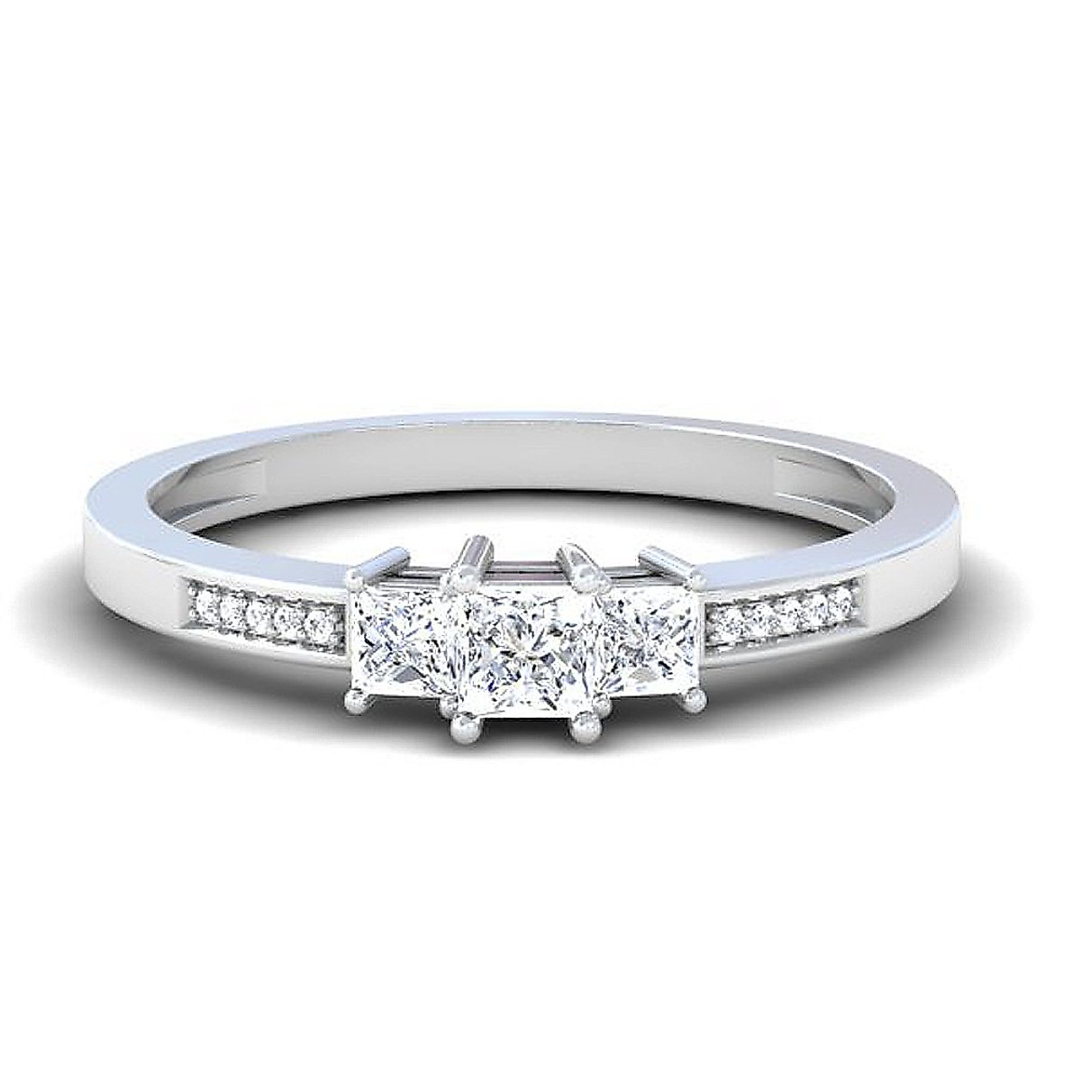 Dazzlingrock Collection 0.40 Carat (ctw) 14k Round Diamond Women Bridal Ring Engagement Set with Matching Wedding Band, White Gold, Size 5.5