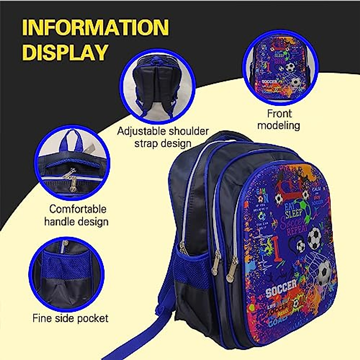 JDEIFKF Soccer Backpack Laptop Backpack For Men Women, Soccer Backpacks Shoulder Bag For Travel Hiking Camping Daypack