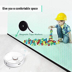 16 Feet Boundary Strips Magnetic Tape Markers Compatible for Neato Shark ION IQ Robot Vacuum 750 871 761R85,Eufy RoboVac 30 Robotic xiaomi Roborock S5 Black
