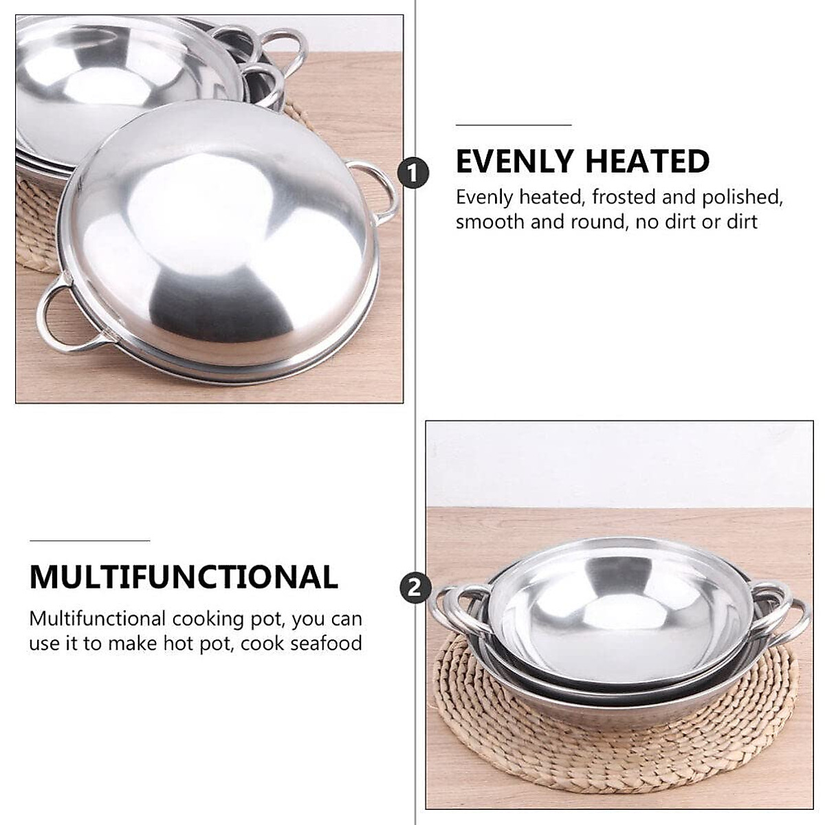 CALLARON Stainless Steel Frying Pan Skillet Crepe Pancake Pan Hot Pot Everyday Pan Omelette Cooking Pan Round Griddle Pan Cookware with Handle and Lid 25cm