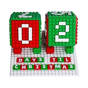 Strictly Briks Compatible with LEGO 24 Day Countdown Advent Calendar Set, 713 Pieces, Baseplates, 1x1 Pixels, 3D Briks and AlphaBriks, Holiday Decorations, STEM Toy Set