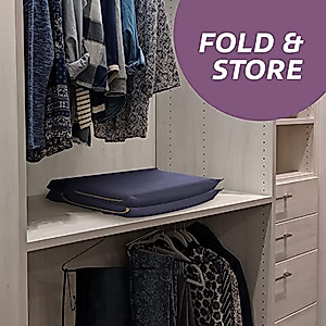 bonVIVO III Floor Chair with Back Support - Floor Gaming Chair, Padded Folding Sofa Chair, Folds Half, Adjustable Meditation Chair, Portable Floor Seat for Adults and Kids, Folds Half - Blue & Beige