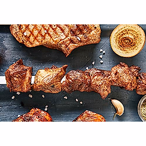 Stainless Steel BBQ Skewers for Shish Kebab Turkish Persian Grills & Koubideh Iranian Mediterranean Brazilian-Style BBQ - 27 Inch Long 1 Inch Wide All Metal Skewers (8)