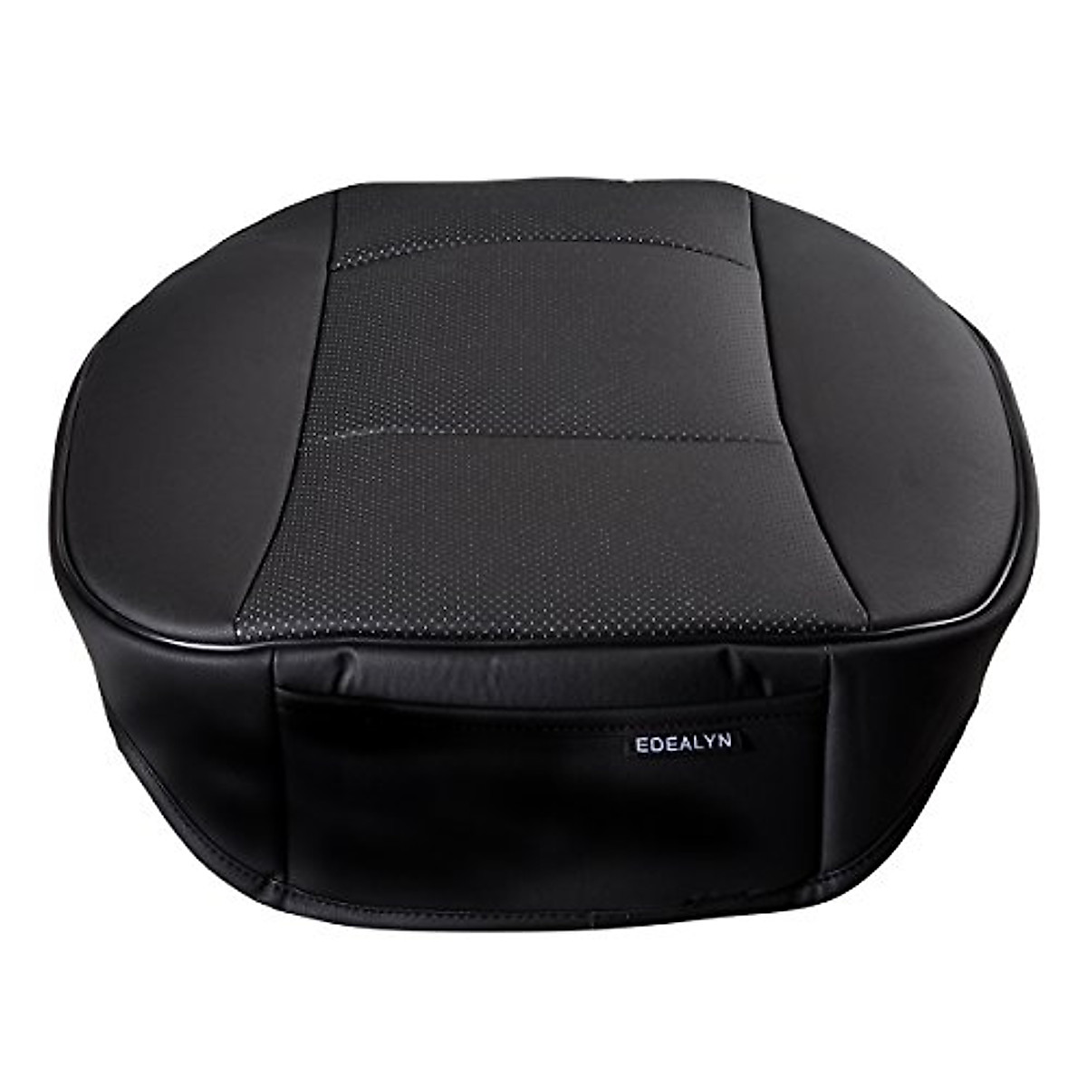 EDEALYN Ultra-Luxury PU Leather Car Seat Protection Car Seat Cover for Most Four-Door Sedan & SUV,Single Seat Without Backrest 1PCS (W 20.5''× L21''×Thick 0.2'') (3D - Black)