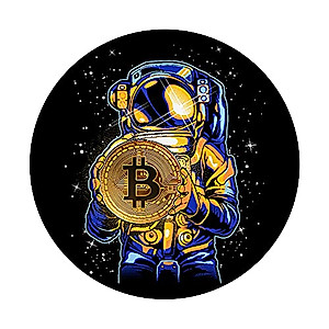 Bitcoin Astronaut Crypto Currency Art Future Minimal Design PopSockets Swappable PopGrip