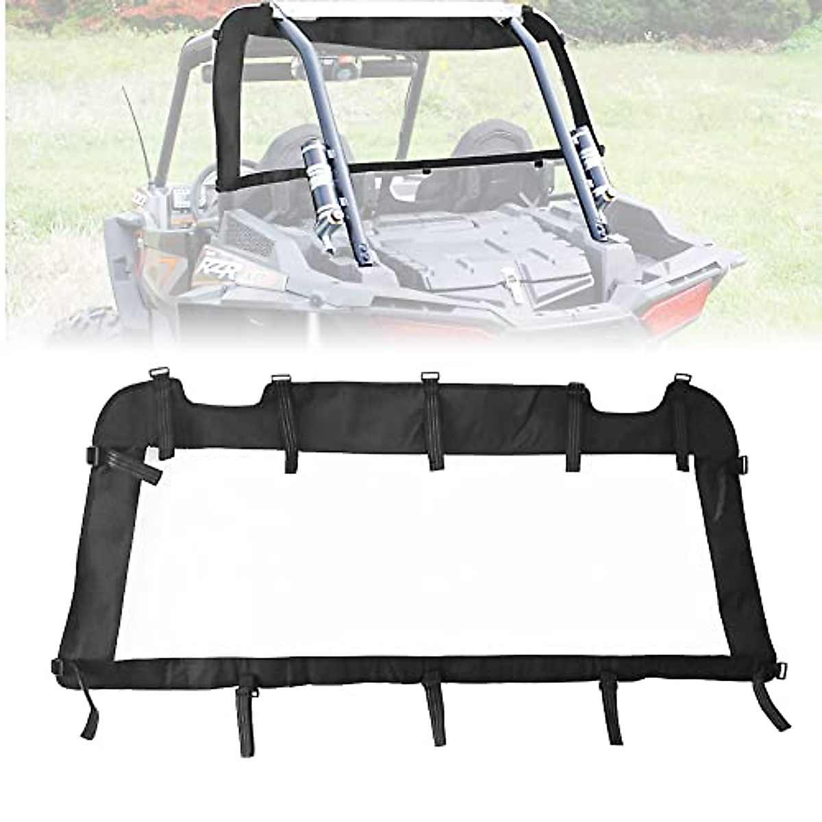 Polaris RZR 1000XP Rear Windshield, Soft Back Window for for RZR 1000 XP, XP 4 1000, TURBO （Bottom Gap for Particle Separator）