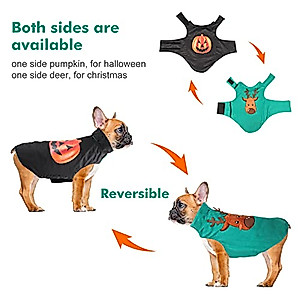 Dog Halloween Costumes for Large Medium Small Dogs, Reversible Waterproof Dog Clothes for Christmas, Cold Weather Coat Windproof, Anxiety Dog Vest for Outdoor Winter