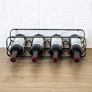 Home Zone Kitchen Tabletop Wine Storage Rack, Stackable Modular Design, Holds up to 4 Bottles (Oil-Rubbed Bronze)