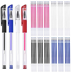 8 Pieces Heat Erasable Pens for Fabric with 52 Refills Fabric Marking Pens Fabric Markers for Quilting Sewing DIY Dressmaking Fabrics Tailors Chalk (60)