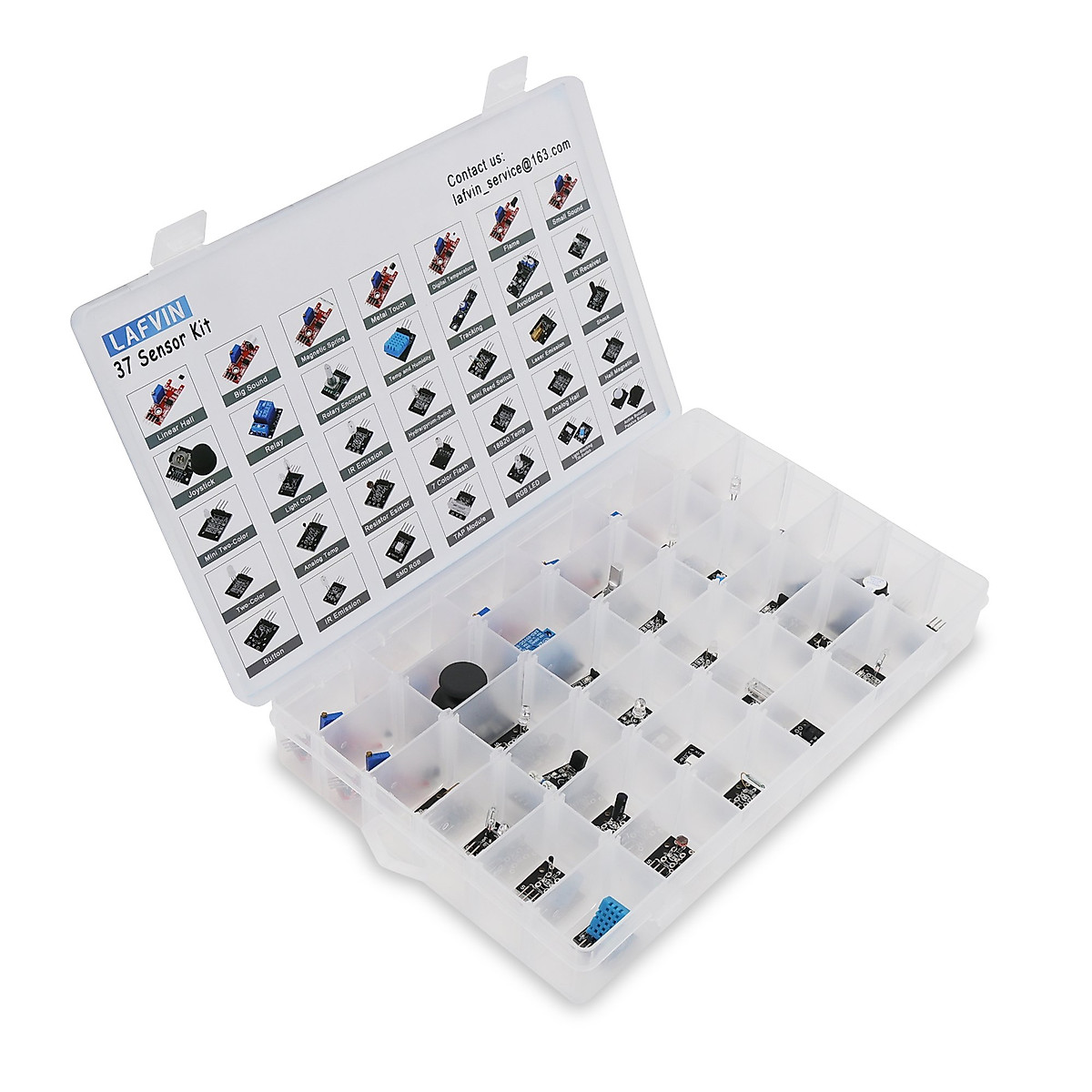 LAFVIN 37 in 1 Sensor Module Kit for R3 Board Mega2560 Mega328 Nano Compatible with Arduino IDE with Tutorial