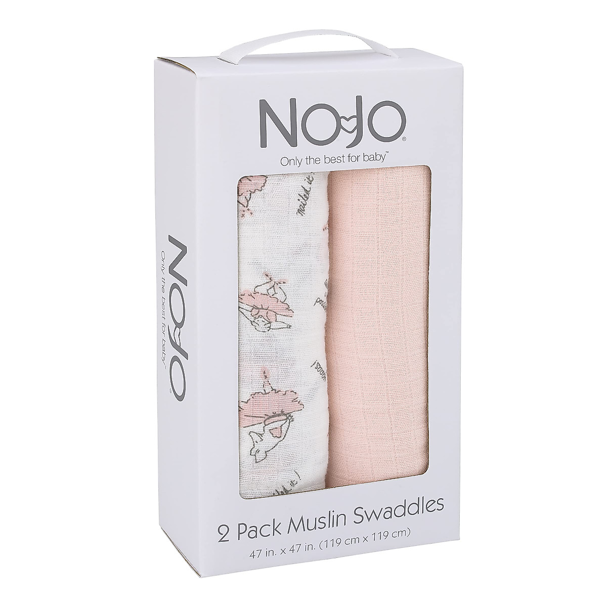 NoJo Ballerina Piggy Pink and White Tutu Dress, Ballet 100% Cotton 2Pk Muslin Swaddles