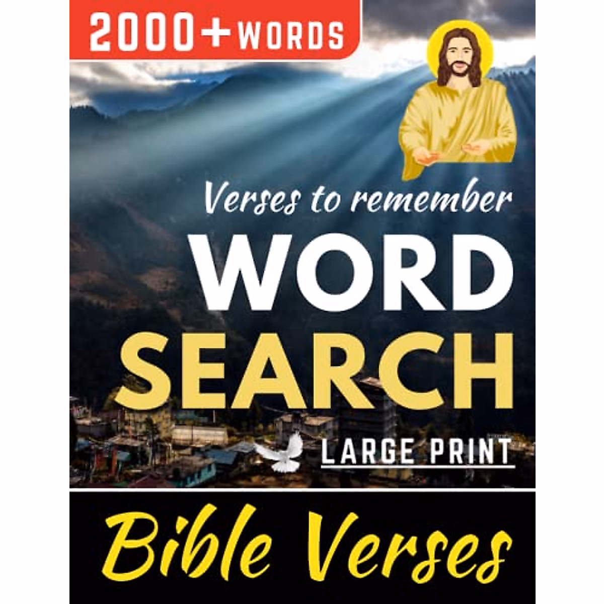 BIBLE VERSE Word Search 2000+ Words for Adults and Seniors. LARGE PRINT: This gift will keep your mind active and feed it with positive thoughts. Relaxing Big Font Word find Puzzles (Wordsearch Book)