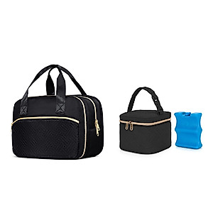 Fasrom Wearable Breast Pump Bag with Cooler Bundle with Baby Bottle Cooler Bag with Ice Pack Fits 4 Baby Bottles up to 5 Ounce