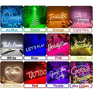 Custom Neon Signs, Neon Sign Customizable for Wall Decor, Personalized Neon Sign for Wedding Birthday Party Gift Party Bar Game Room Home Business Shop Name Logo Neon Sign