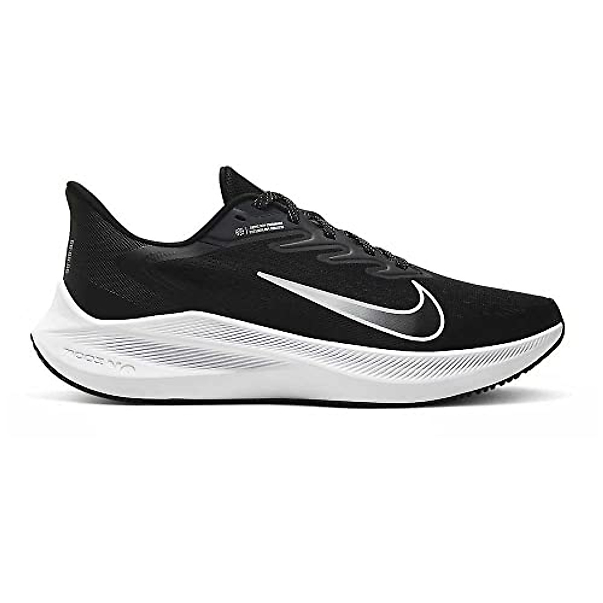 Nike Women's WMNS Zoom Winflo 7 Running Shoe, Black/White/Anthracite, 8.5