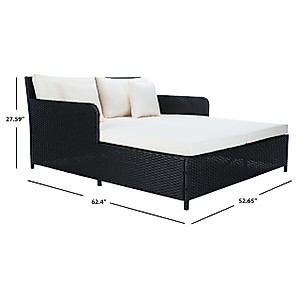 Safavieh PAT7500A Outdoor Collection Cadeo Black and White Cushion Daybed