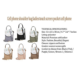 Skyearman Crossbody Cellphone Purse with Handle Womens Touch Screen Phone Bag Small Shoulder Purse for iPhone 1212 MiniXXR (Khaki)