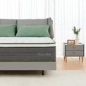 Novilla Full Mattress,12 Inch Gel Memory Foam Hybrid Mattress with Individually Pocket Springs, Breathable Mattresses Full for Cool Sleep,Motion Isolation & Pressure Relief, Medium Firm, vigour