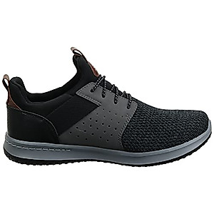Skechers Men's Classic Fit-Delson-Camden Sneaker, Black/Grey, 11.5 Wide US
