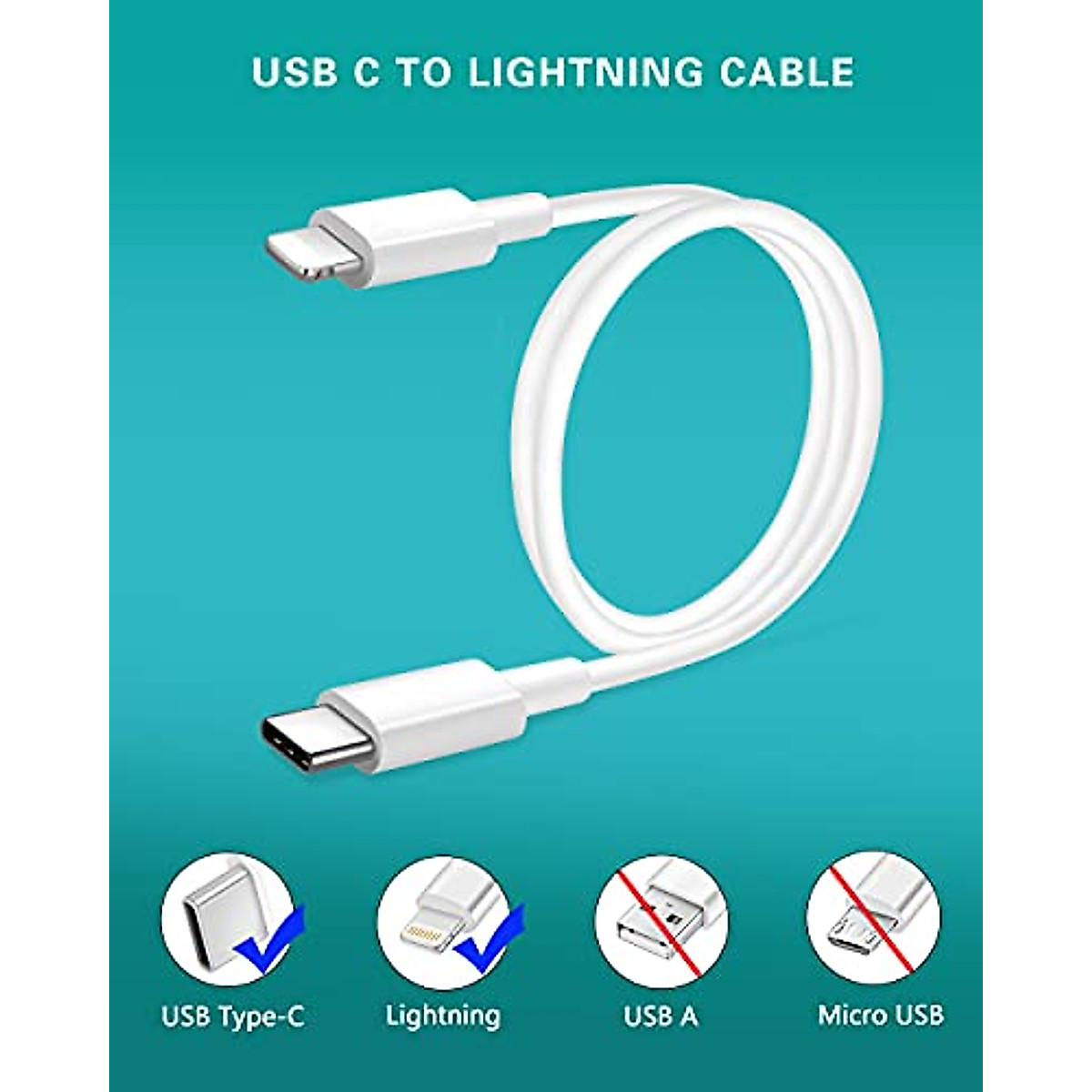 LUOSIKE 20W USB C Fast Car Charger for iPhone 14/13 /12 / Pro Max/Mini /11 /XS/XR/X /8, iPad, AirPods (Dual Port Power Delivery PD Car Adapter with MFi Certified USB C to Lightning Cable 3FT)