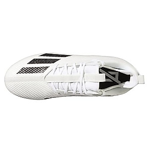 adidas Men's Adizero Scorch Football Shoe, White/Black/White, 10.5