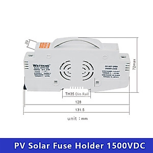 BASNI 5Pcs PV Solar Fuse Holder 1500VDC High Pressure Current Limit for Photovoltaic System Combiner Box Safety Protection